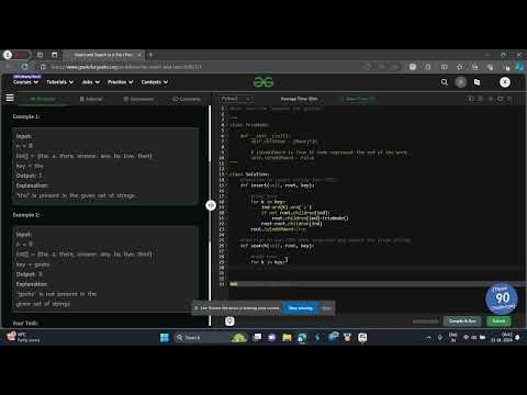 Insert and Search in a Trie geeks for geeks potd python solution Trie ...