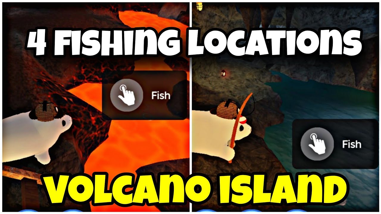 How to Find 4 Fishing locations in Volcano Island Be a Silly Seal ...