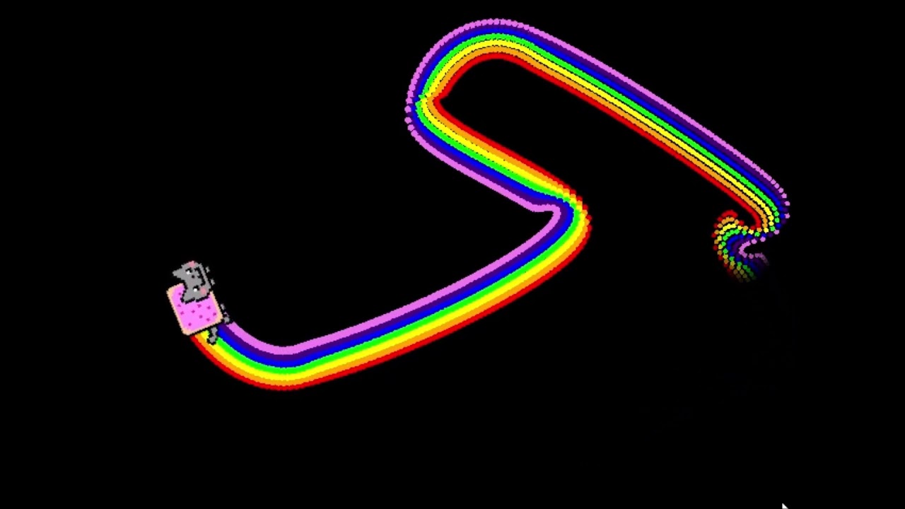 Nyan Cat flying with trail - YouTube