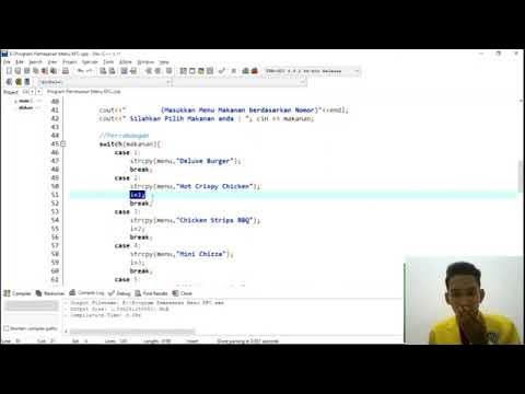 Tutorial program pemesanan menu makanan menggunakan bahasa c++ - YouTube