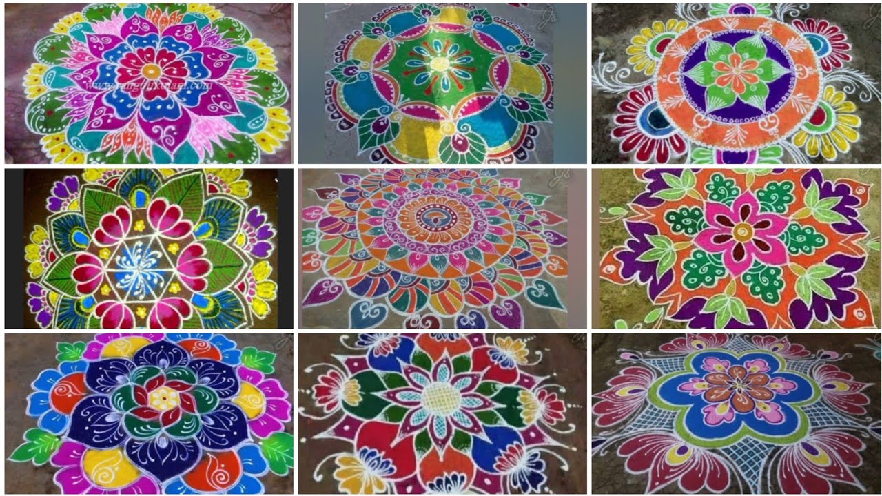 Big rangoli designs/sankranthi muggulu 2025/Pongal rangoli designs 2025 ...