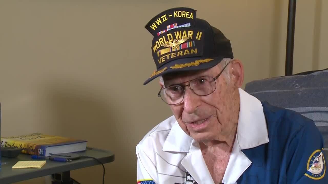 Navy veteran Richard Stroud honored at 99 - YouTube