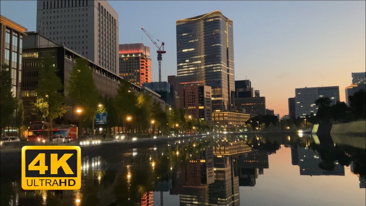 Hibiya Moat at Sunset (4k 60fps) Tokyo Japan Ambience ASMR - YouTube