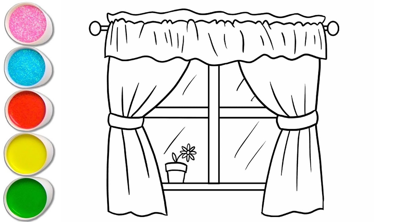 Colorful House Window Drawing for kids, Painting & Coloring for kids ...