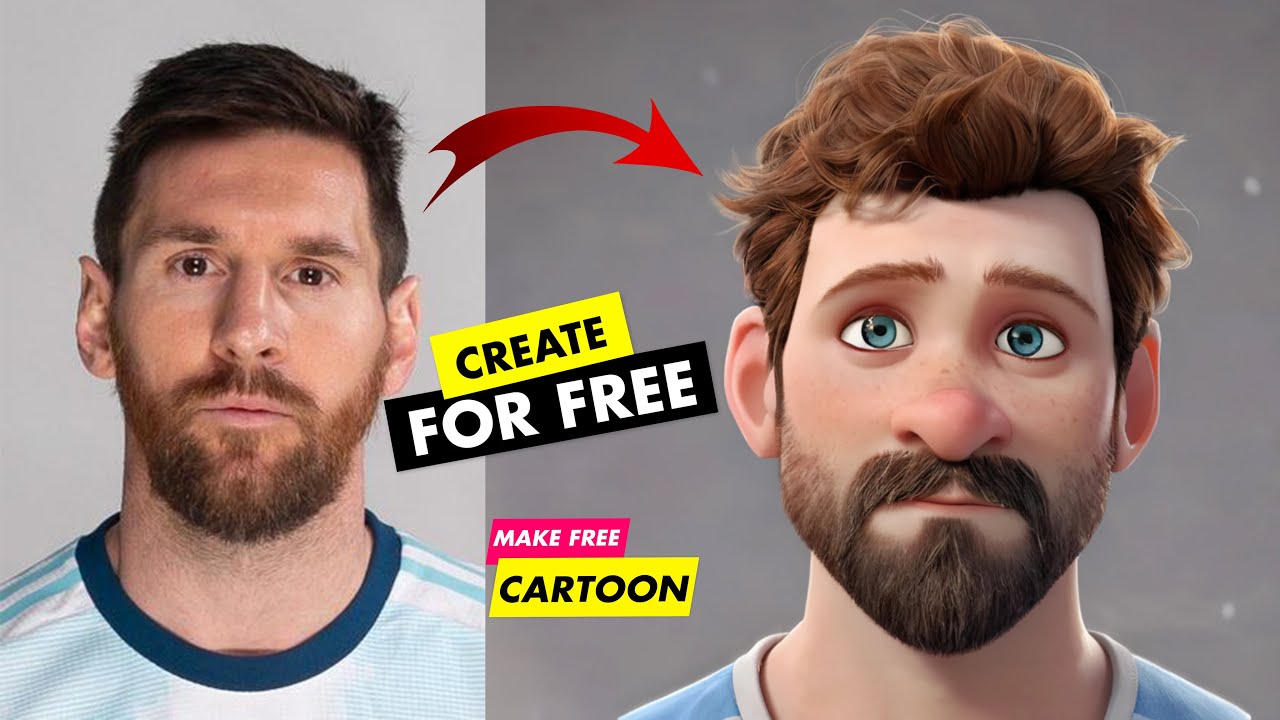 Turn image to CARTOON for FREE - AI Creative - No Photoshop - Graphic ...