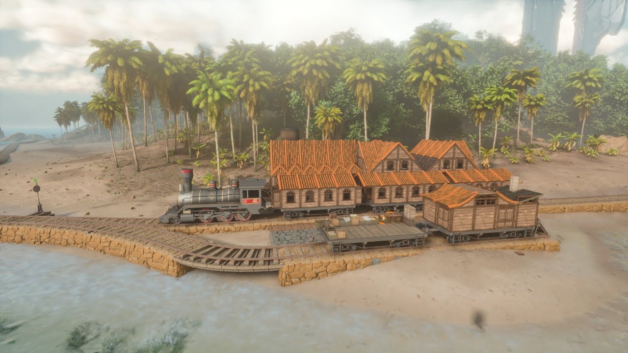 Ark Survival Ascended: I built Small Train Station Xbox - YouTube