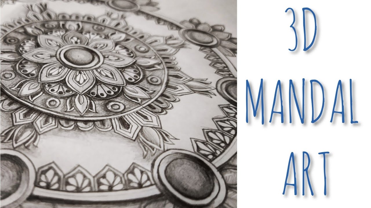 3D MANDAL ART || How to make mandal with pencil || Mandal Art for ...