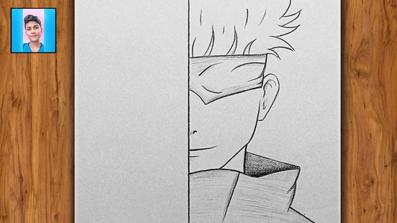 How to Draw Gojo (Half Face) - EASY TUTORIAL - YouTube