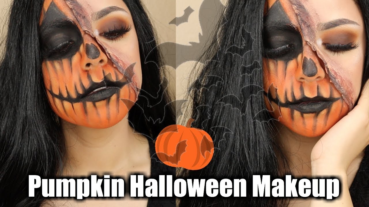Halloween Pumpkin | Jack O' Lantern Makeup Tutorial | Step by Step - YouTube