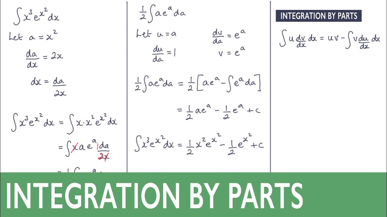How To Integrate x 3 e x 2 Using Integration By Parts YouTube