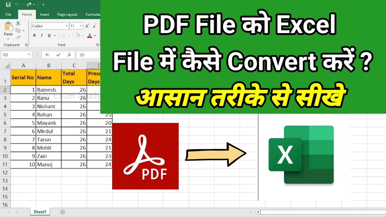 How To Convert Pdf File Into Excel File In Ms Excel Pdf Data Excel Me 6422