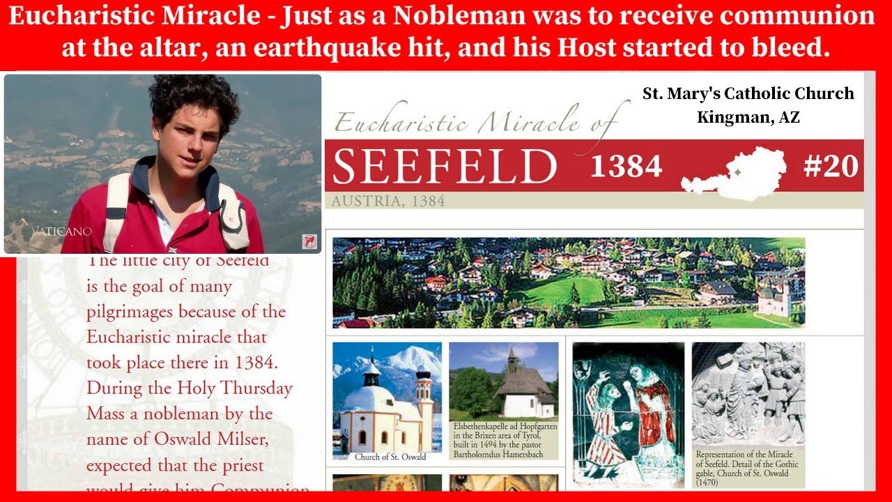 EUCHARISTIC MIRACLE - SEEFELD AUSTRIA 1384 - Communion Host bleeds at ...