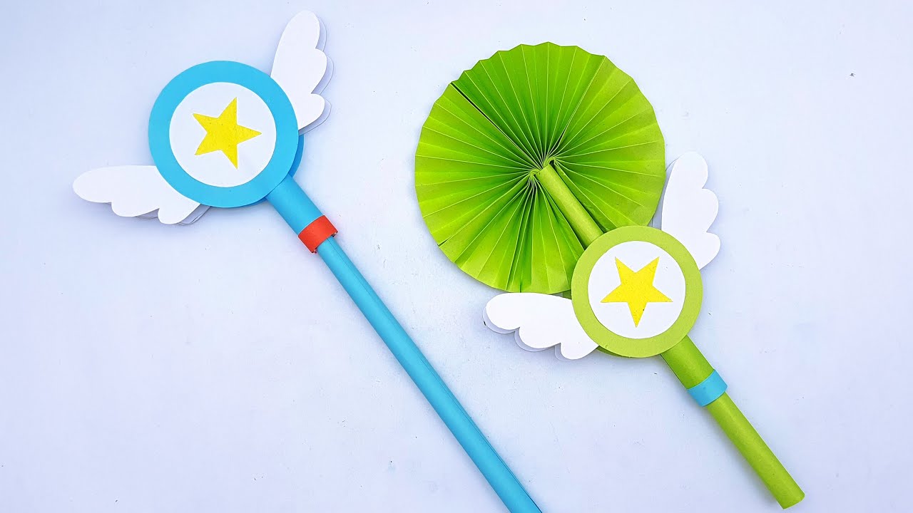 DIY Paper Magic Wand Fan | Paper Crafts For School | Handmade Paper ...