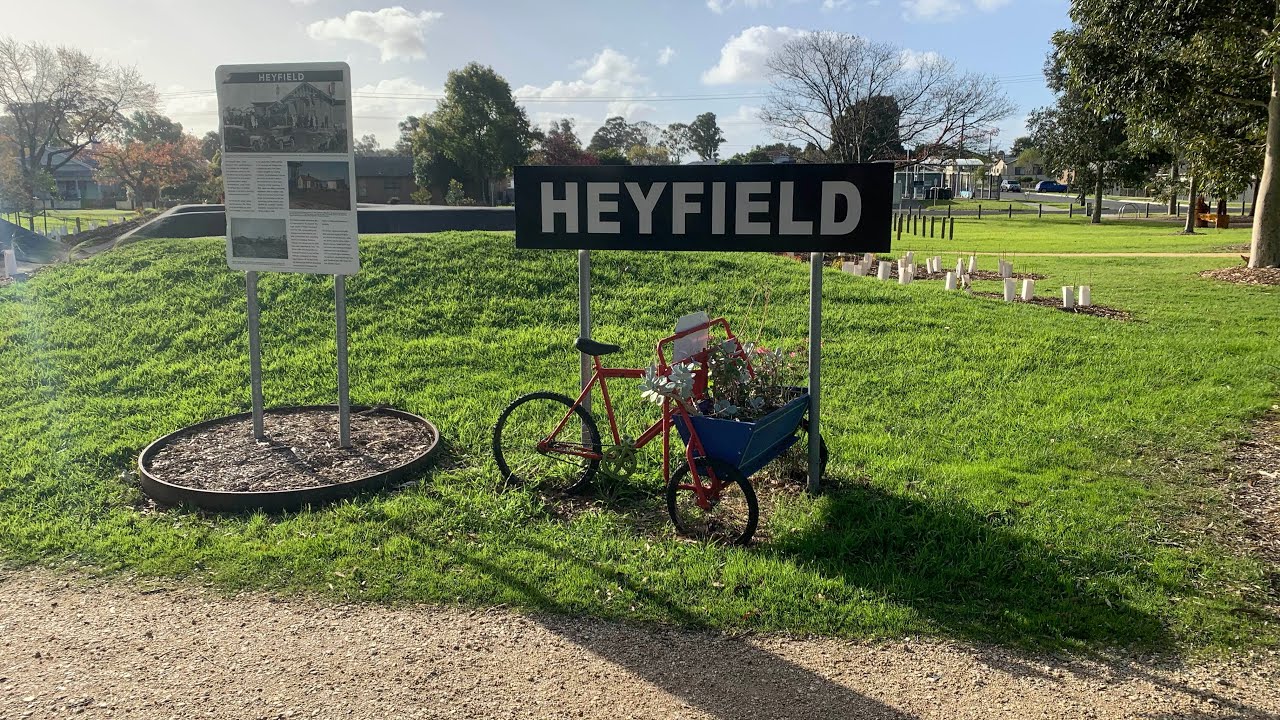 The site of the Heyfield railway station + the original weigh bridge ...