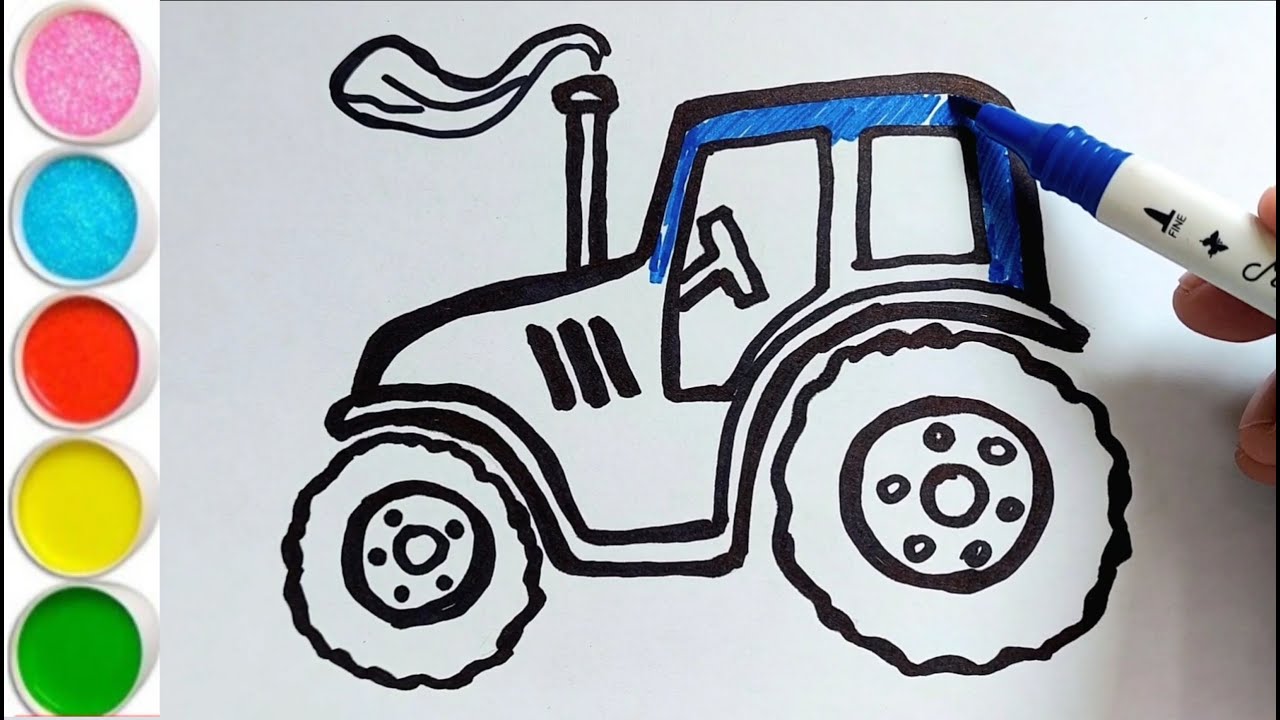 How to draw a tractor for children. - YouTube
