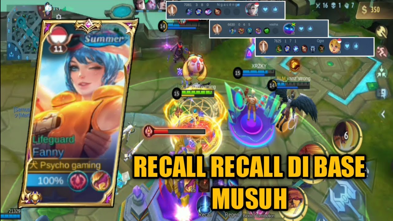 Highlight fanny mlbb || recall recall di base musuh - YouTube