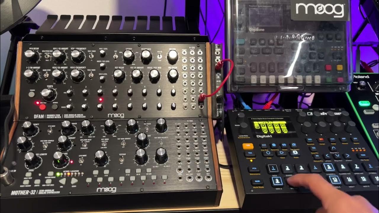 Digitakt MIDI to Moog DFAM using the Sonoclast MAFD - YouTube