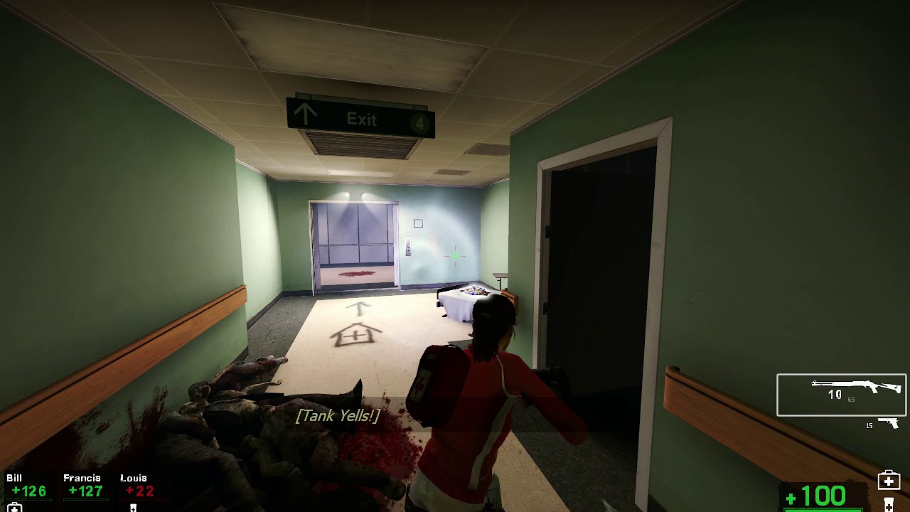 Left 4 Dead 1 No mercy - Hospital Tank Rush - YouTube