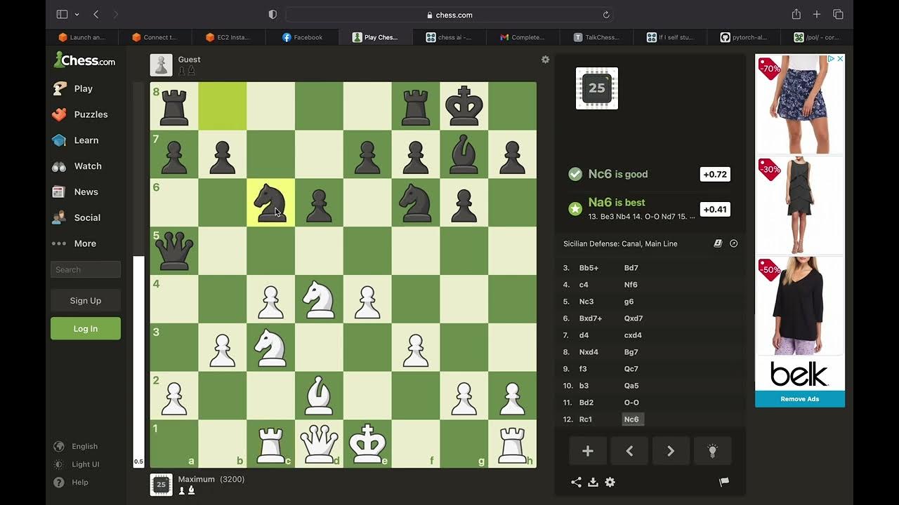 Hacky Python Chess DNN AI draws Chess.com Top AI - YouTube