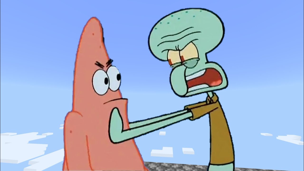 Squidward pushes Patrick off Y256 - YouTube