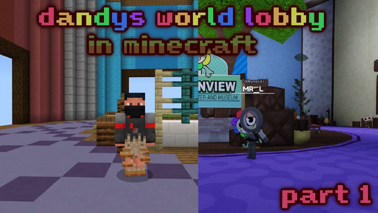 building dandys world lobby in minecraft part 1! - YouTube