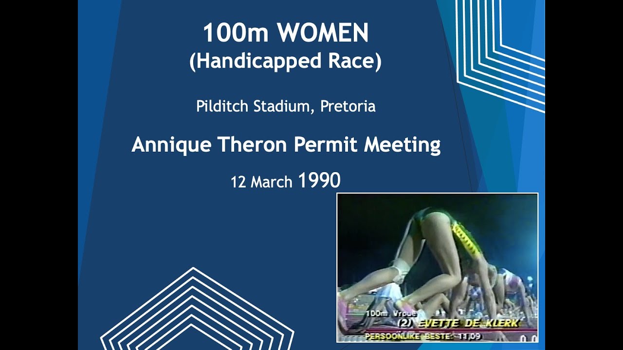 Evette de Klerk & Marcel Winkler in 100m handicap race Annique Theron ...