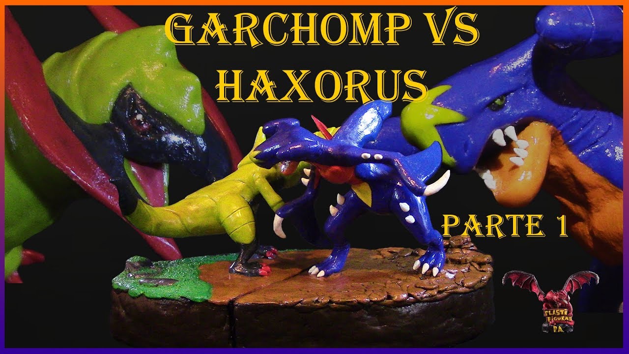 Como hacer a Garchomp de Plastilina (Garchomp vs Haxorus)/How to Make ...