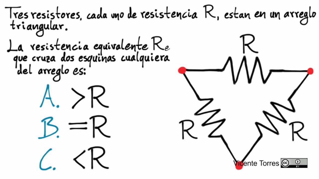 Pregunta interactiva: Tres resistencias en triangulo - YouTube