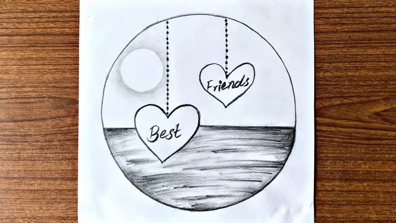 BFF Drawings Easy Step by Step | Best Friends Drawing | Pencil Drawing ...