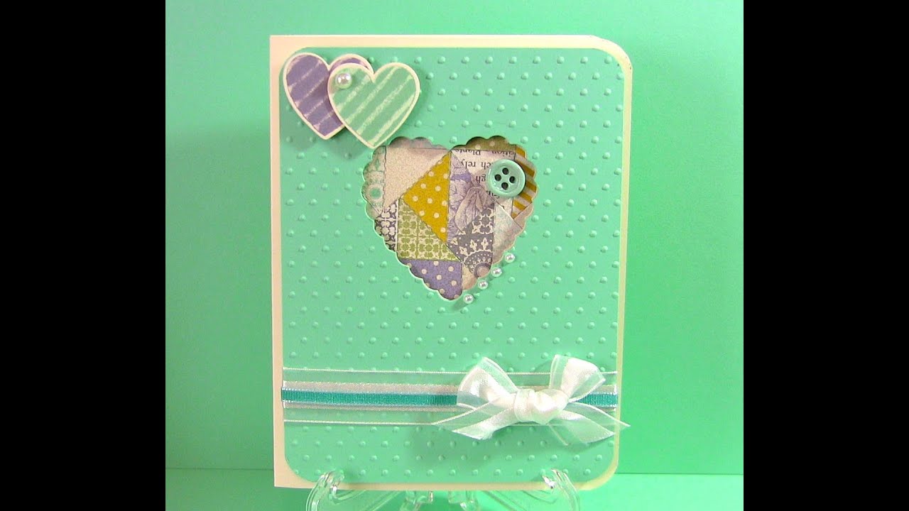 Patchwork Heart Card - YouTube