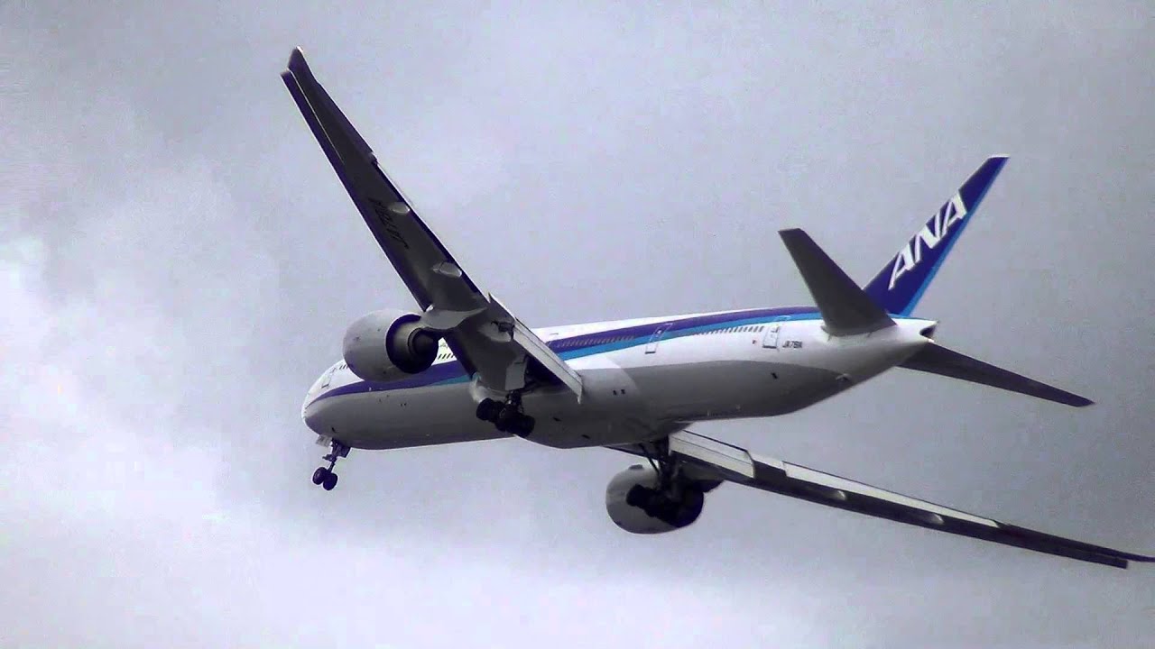 ANA Boeing 777 flying to JFK on a cloudy day by jonfromqueens - YouTube