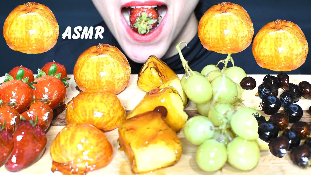 ASMR TANGHULU PARTY *STRAWBERRY, MANDARIN, PINEAPPLE, GRAPES, BLUEBERRY ...