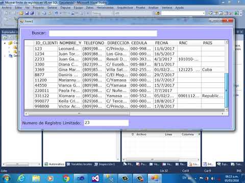 Mostrar y Buscar Registros limitando la cantidad de registros En Visual Basic 2010 y SQL - YouTube
