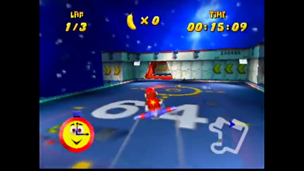 Diddy Kong Racing - Spaceport Alpha Time Trial - YouTube