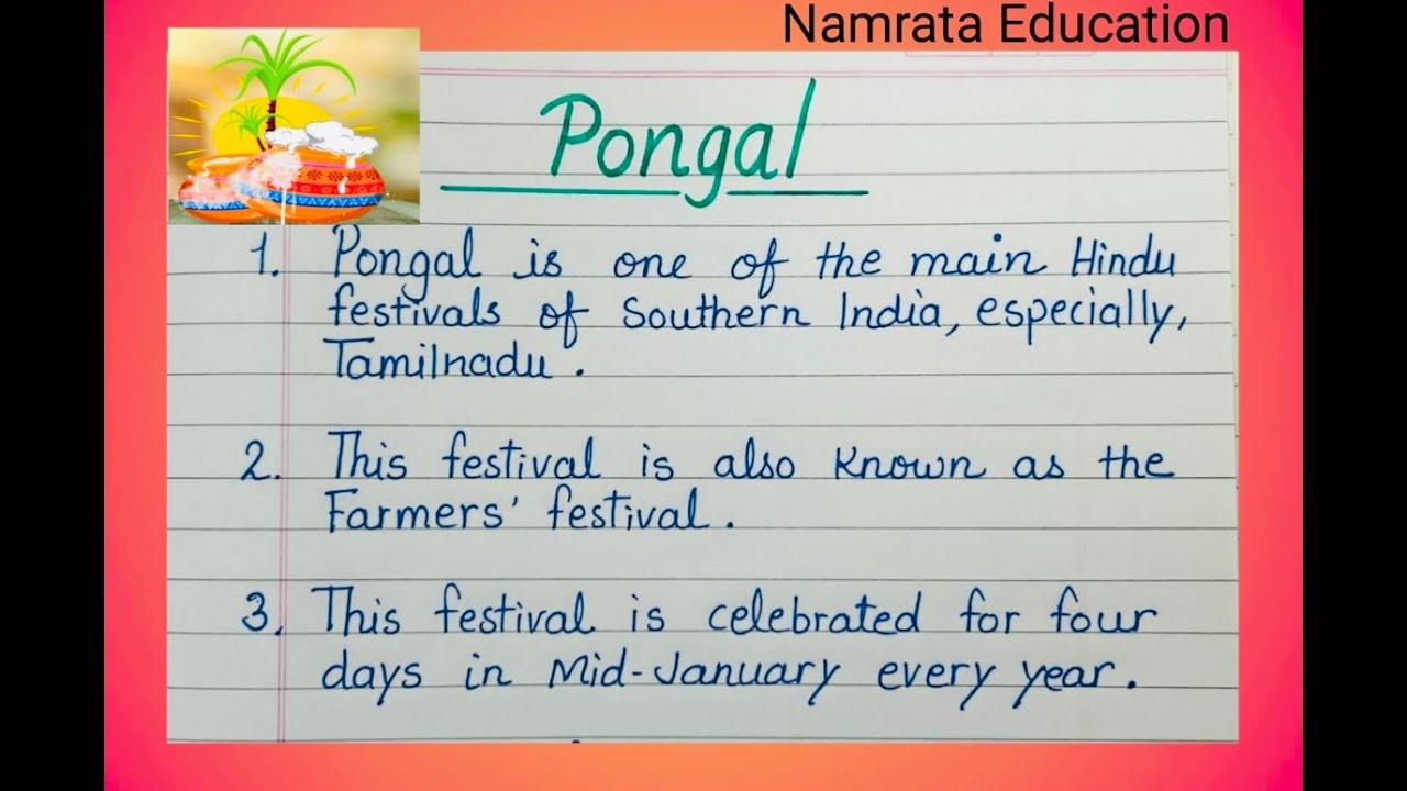10 line Essay on Pongal festival / Essay writing on Pongal / Pongal ...