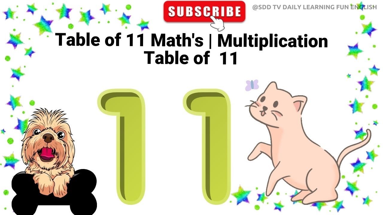 Multiplication table of 11 | Table of 11 | Table 11 | 11 table ...