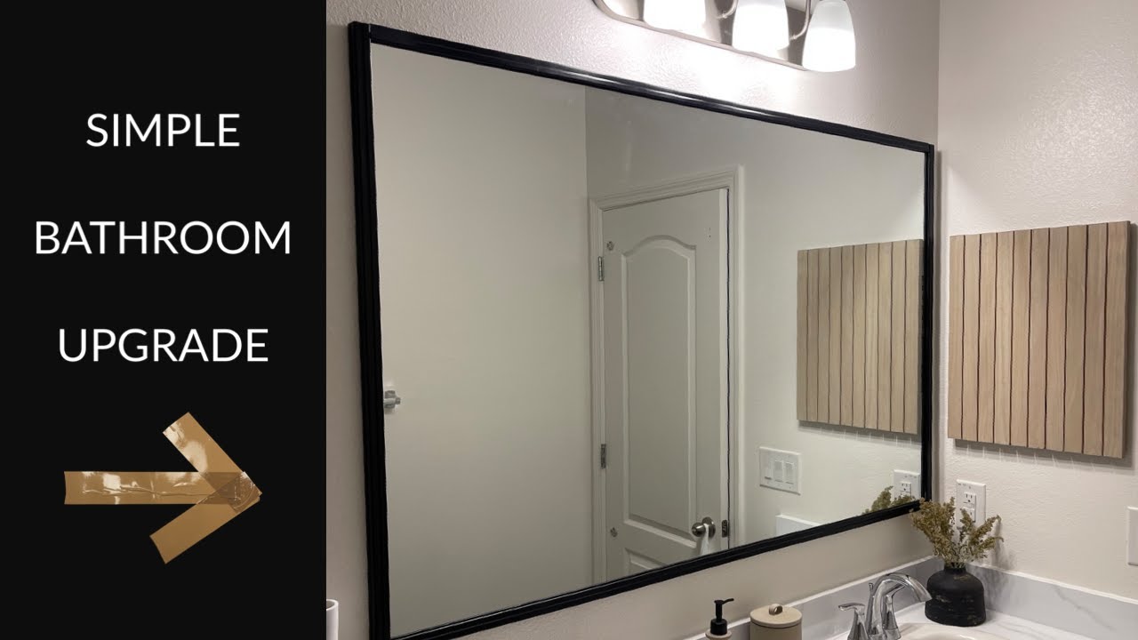 DIY CUSTOM MODERN BATHROOM MIRROR FRAME ON A BUDGET YouTube