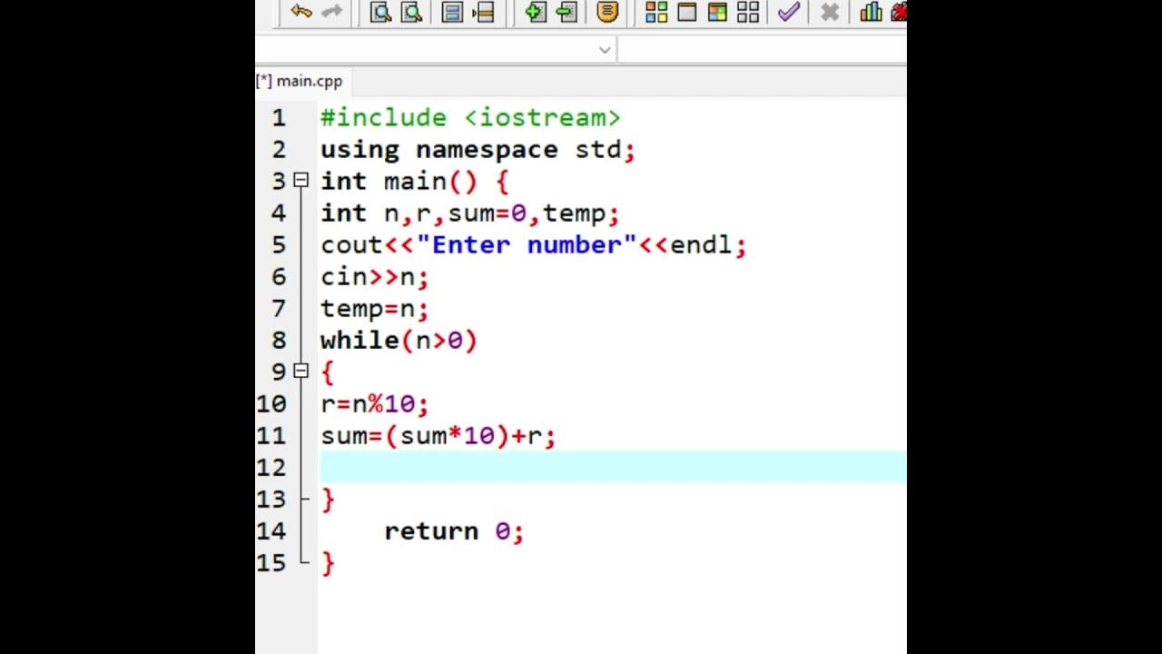 SIMPLE C++ PROGRAM TO CHECK WHETHER NUMBER IS PALINDROME OR NOT (Well explained‼️) - YouTube