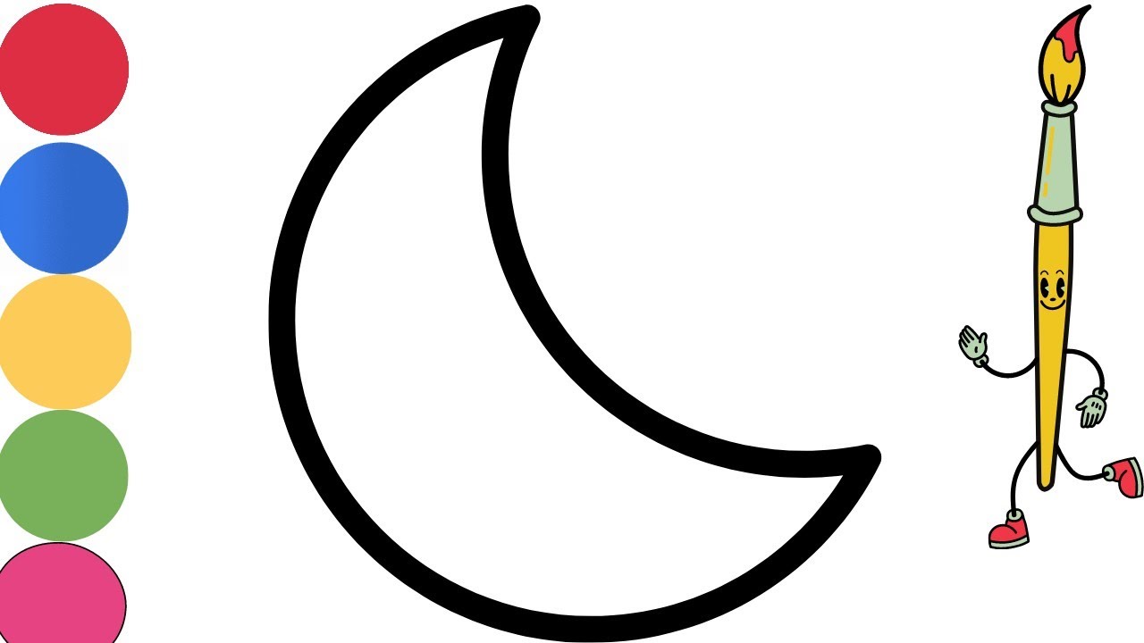 How to draw moon| How to color chand |easy drawing tutorial| Kids ...