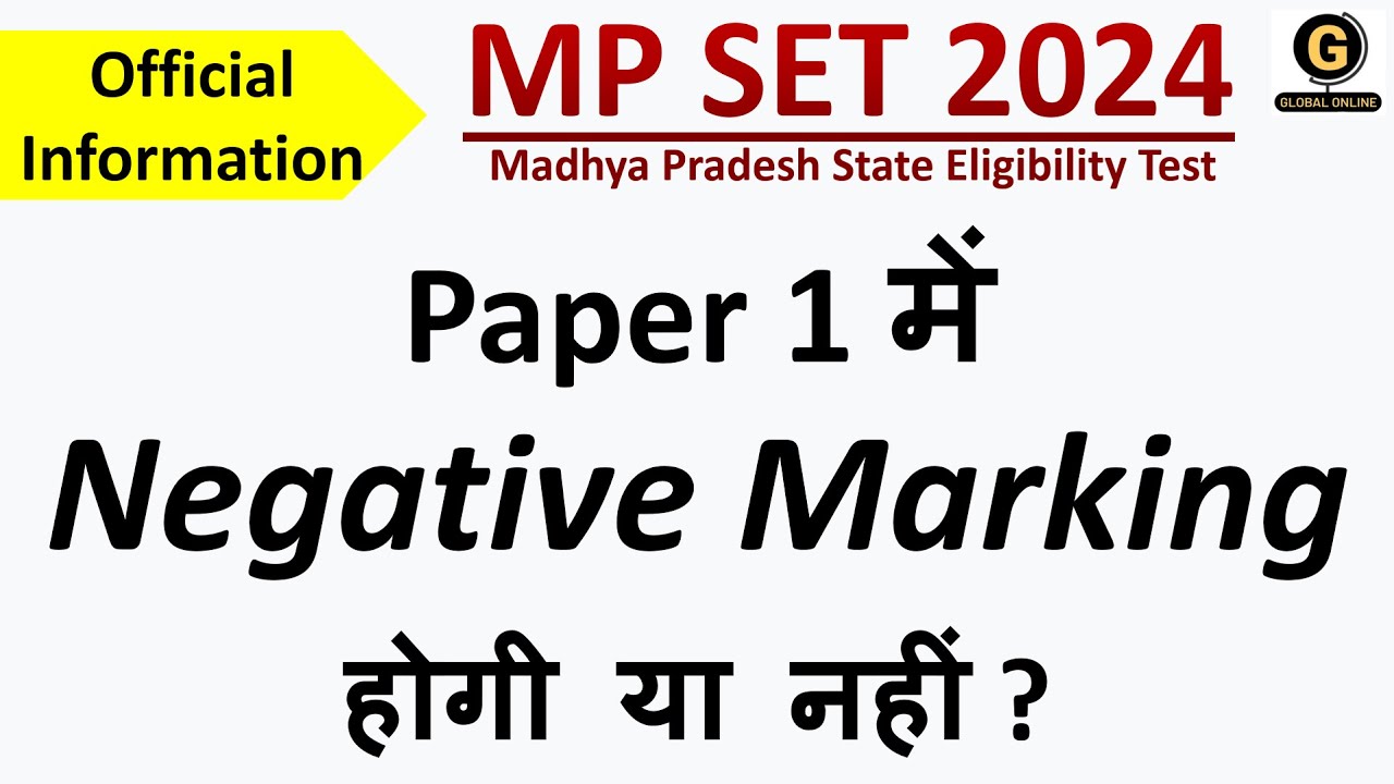 Negative Marking In Mpset 2024 Exam Madhya Pradesh Set Paper 1 Preparation By Ankita Sood