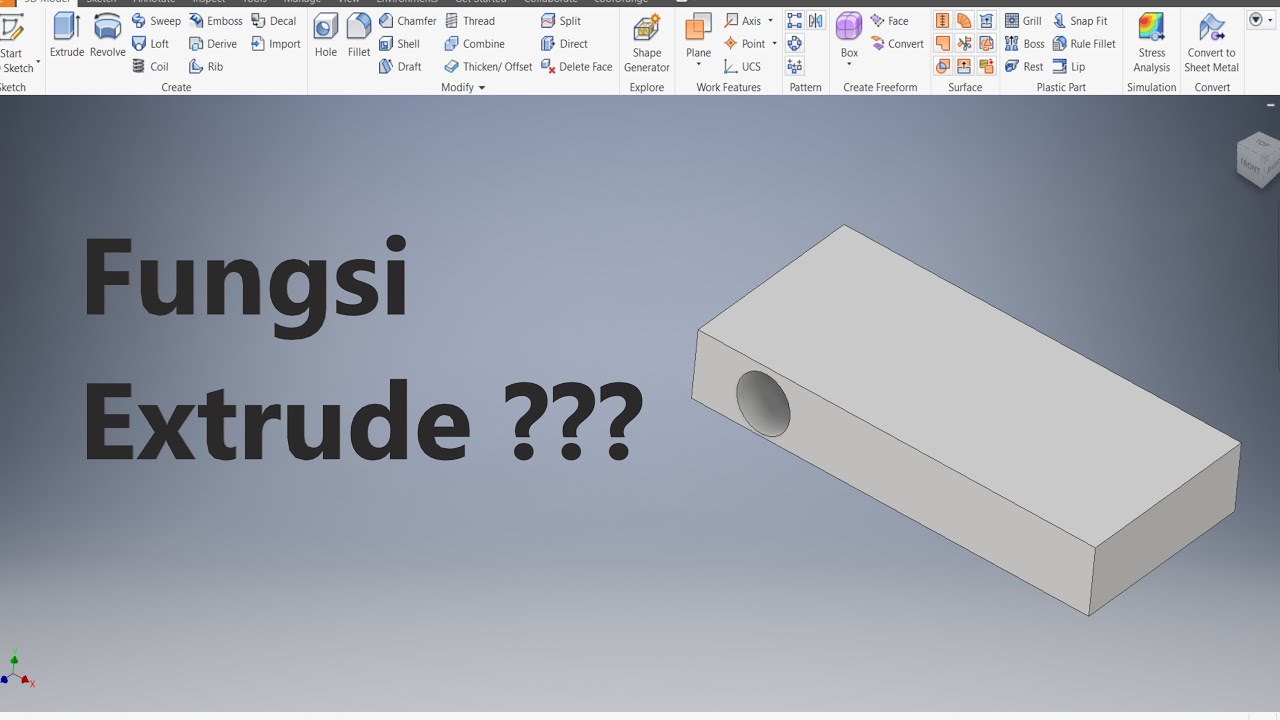 Tutorial Autodesk Inventor - Cara Mudah Mengubah Gambar 2D Menjadi ...