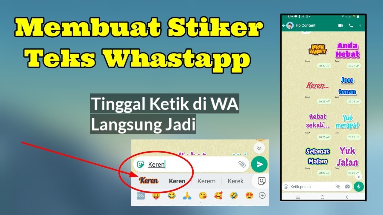 Membuat Stiker Teks Di Whatsapp Dengan Cepat - YouTube