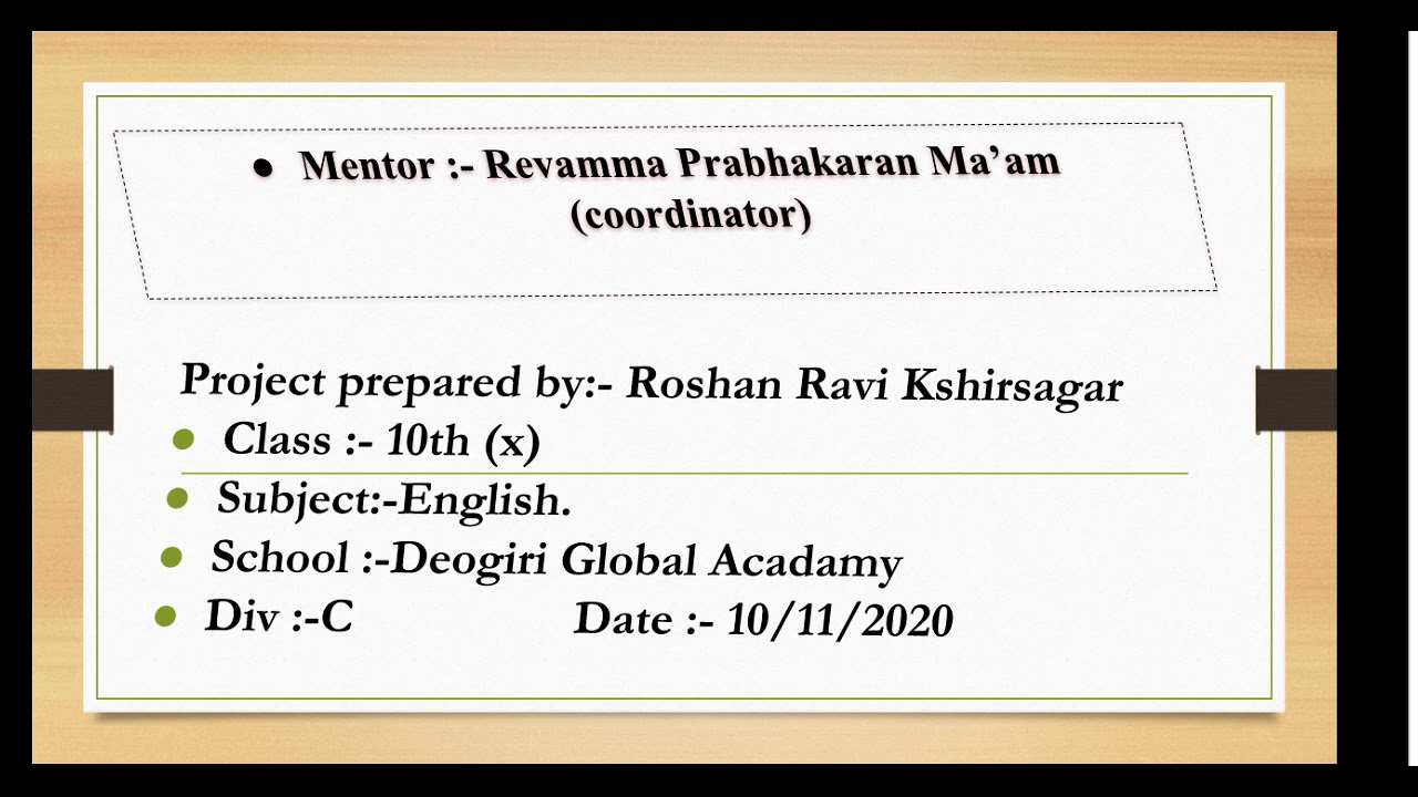 class 10 English project - YouTube