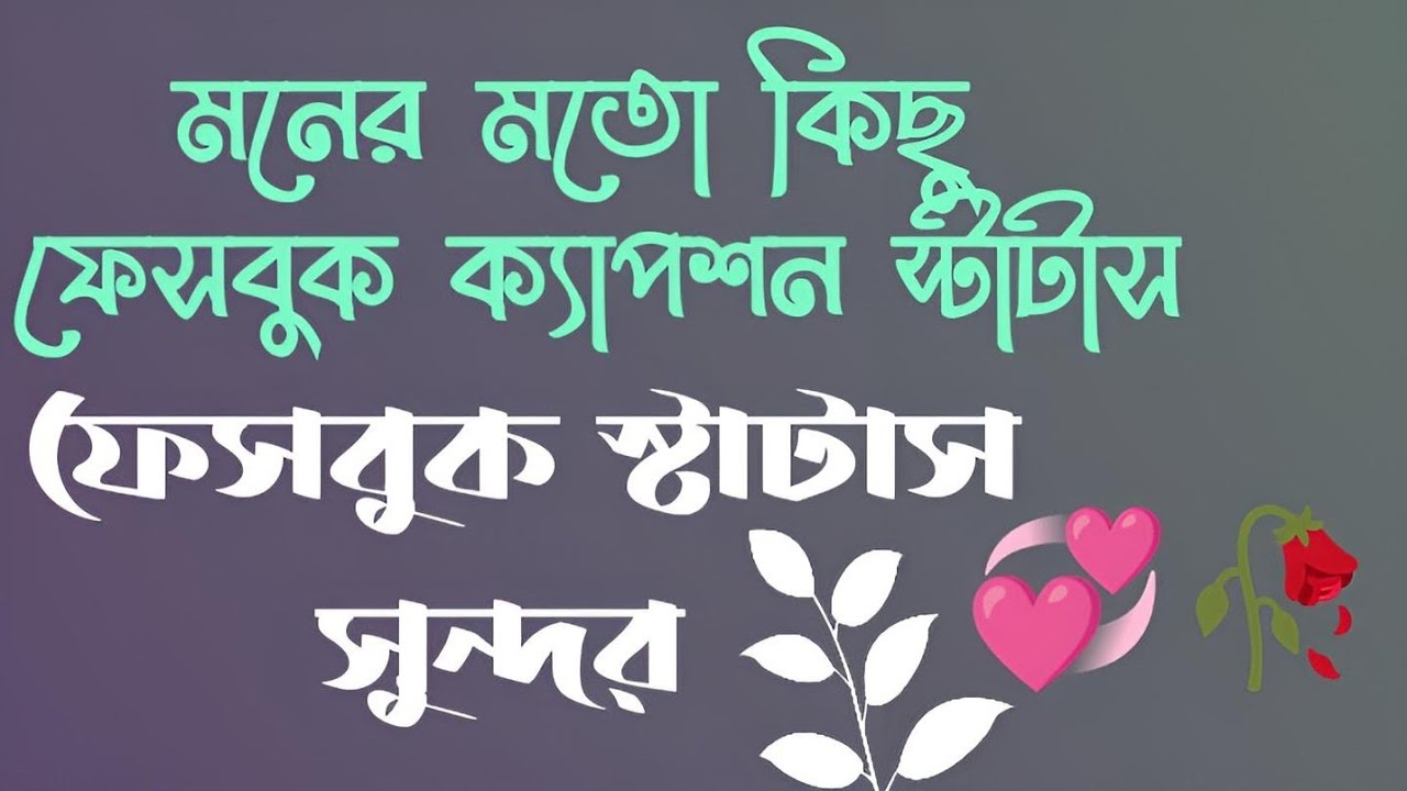 মনের মতো কিছু ফেসবুক ক্যাপশন স্টাটাস ২৪ টি Moner moto Facebook captions ...