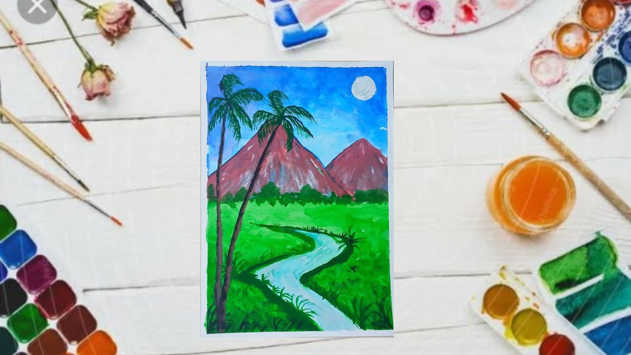 Easy water colour Nature painting #painting #Nature ️ - YouTube