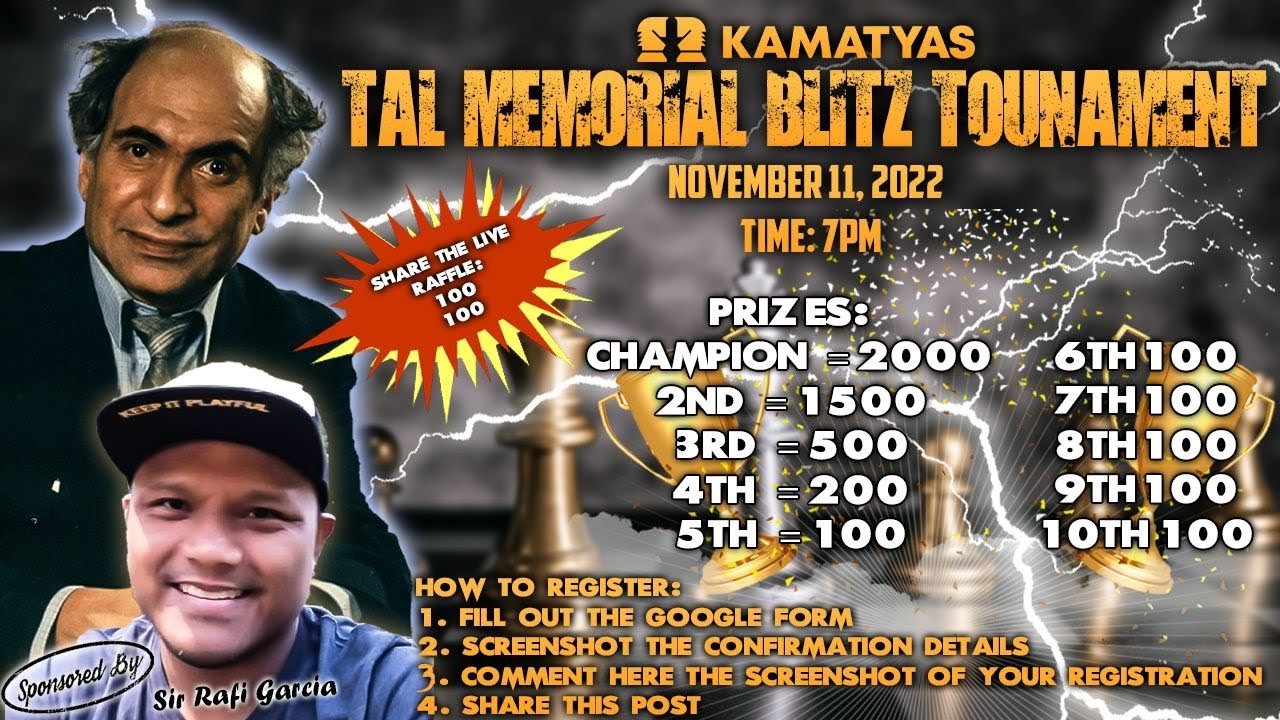 GM TAL MEMORIAL ONLINE BLITZ TOURNAMENT 2022 | Hosts - IM Roderick Nava ...