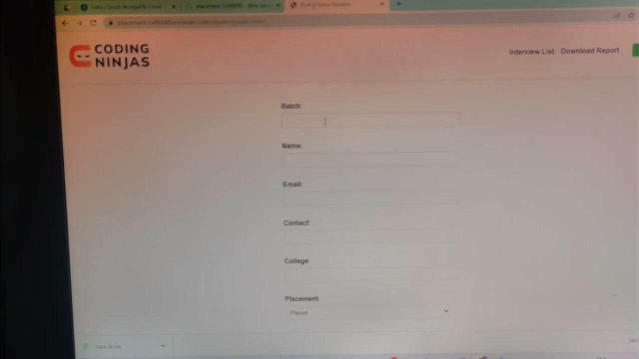 Placement Cell Project Coding Ninjas - YouTube