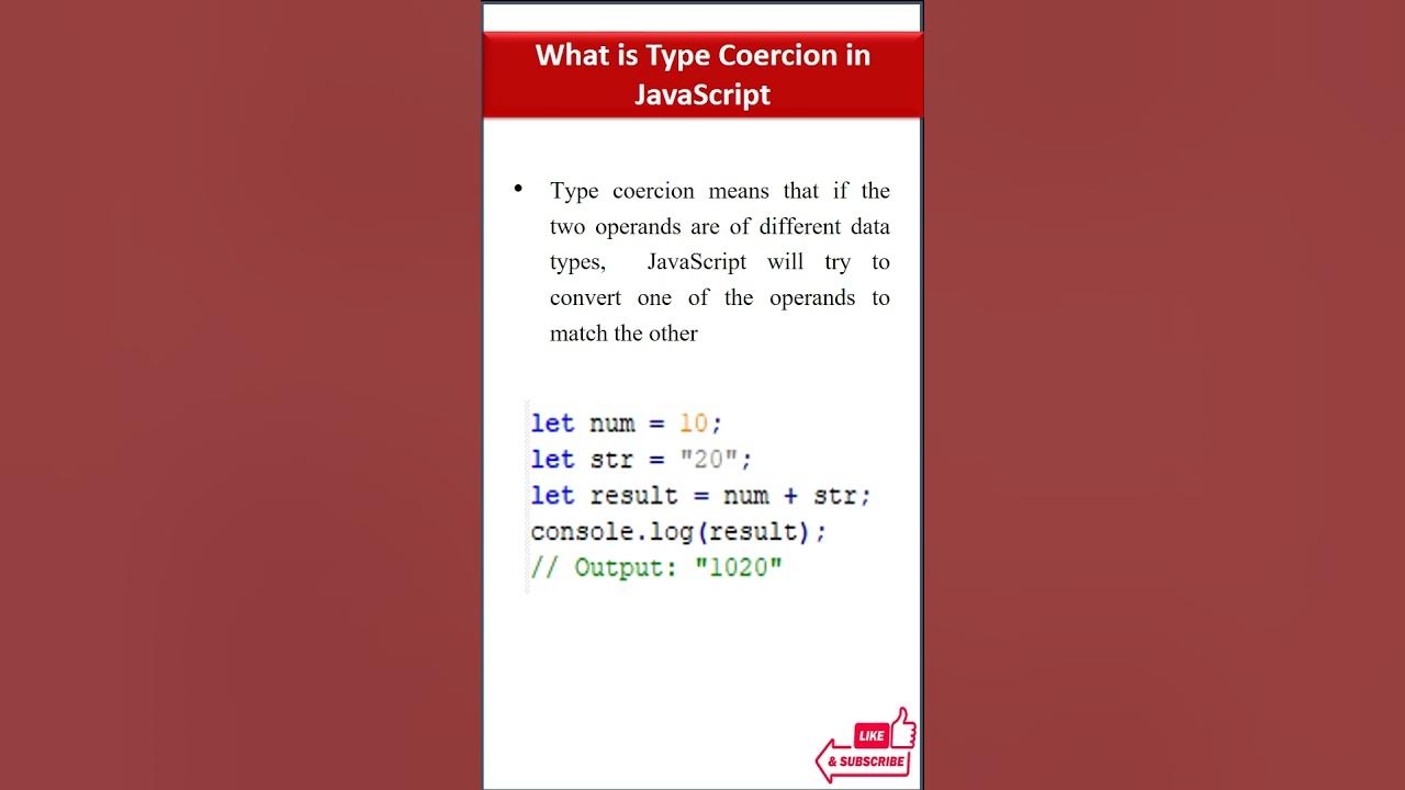 Type Coercion In Javascript Youtube