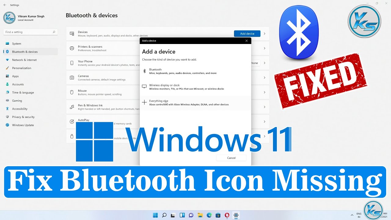 How To Fix Bluetooth Icon Missing From Windows 11 - YouTube