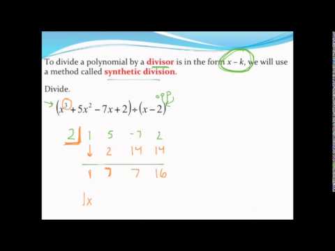 Dividing polynomials using synthetic division - YouTube
